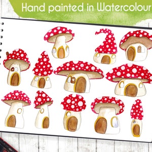 Fairy House Clipart Watercolour Toadstool Planner Digital Clip Art ...