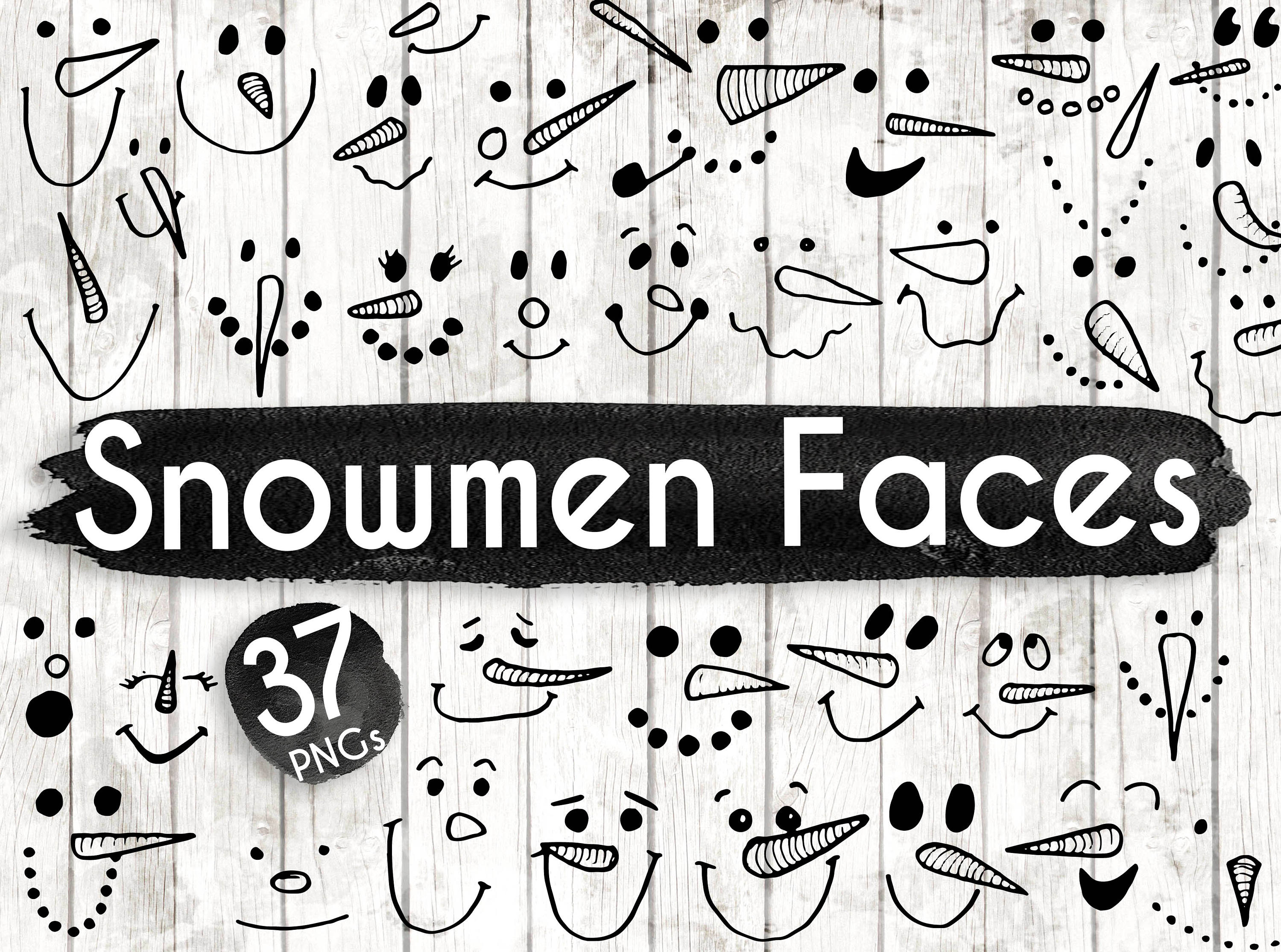 Snowman Face Clipart Black And White