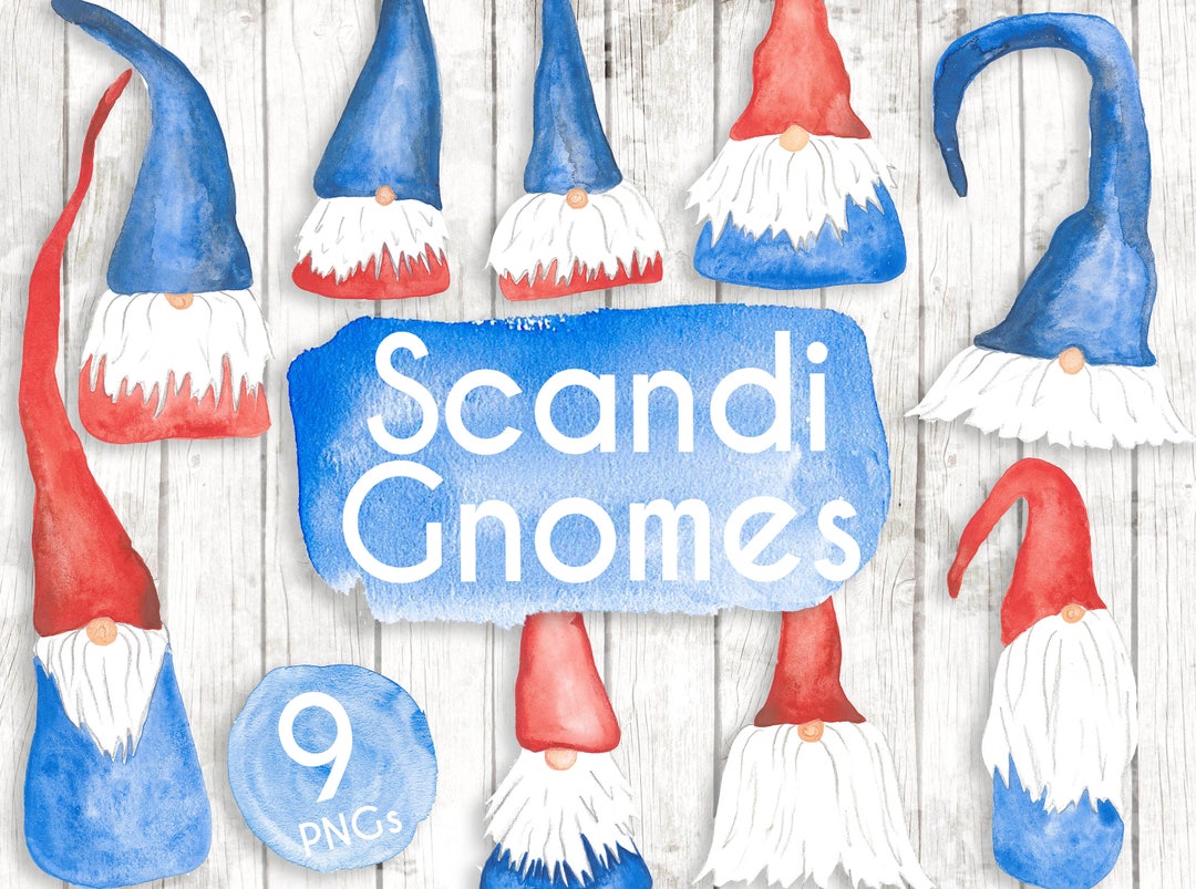 Christmas Gnomes Watercolour Clipart Tomte Gnomes Planner Digital Clip ...