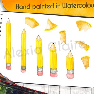 Back to School Clipart - Watercolour Pencils Clipart - Vector School ...