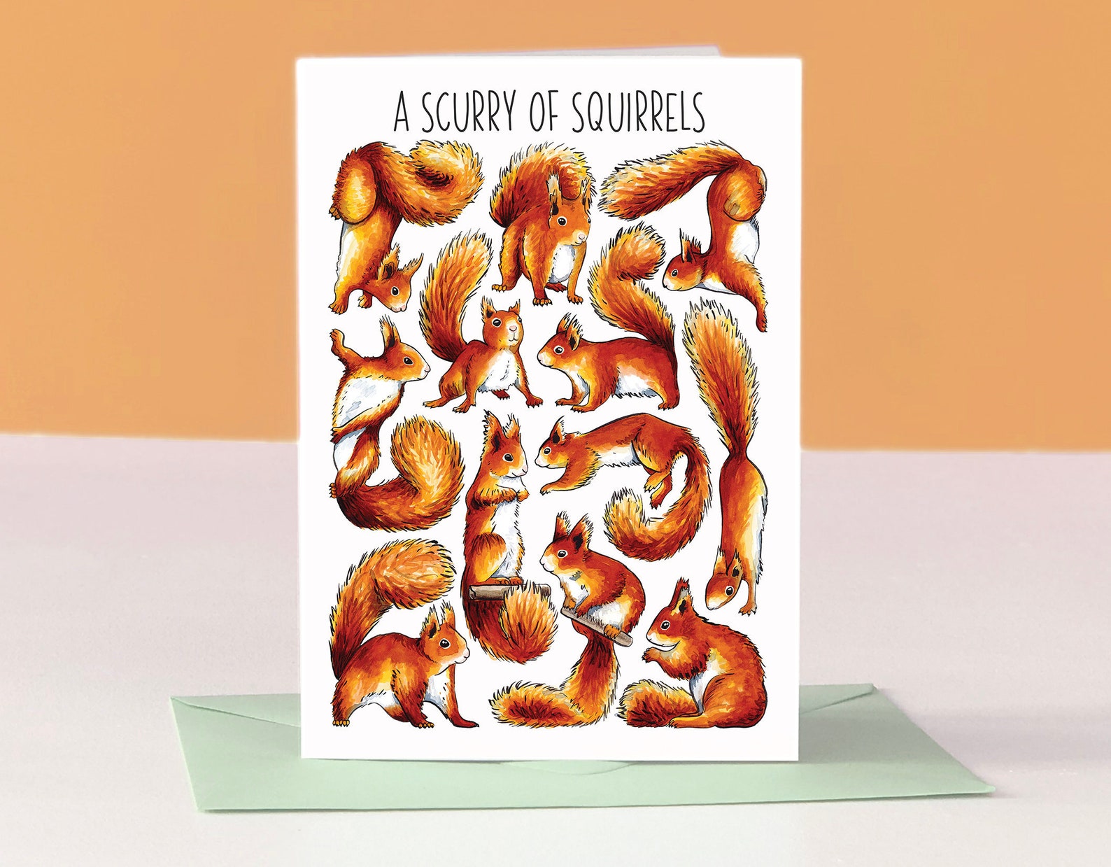Squirrel Greeting Card Collective nouns card for Scurry of | Etsy