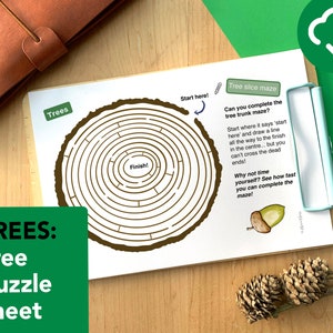 Tree Trunk Puzzle Sheet - Educational Tree Printable - Etsy