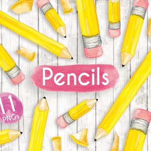 Back to School Clipart - Watercolour Pencils Clipart - Vector School ...