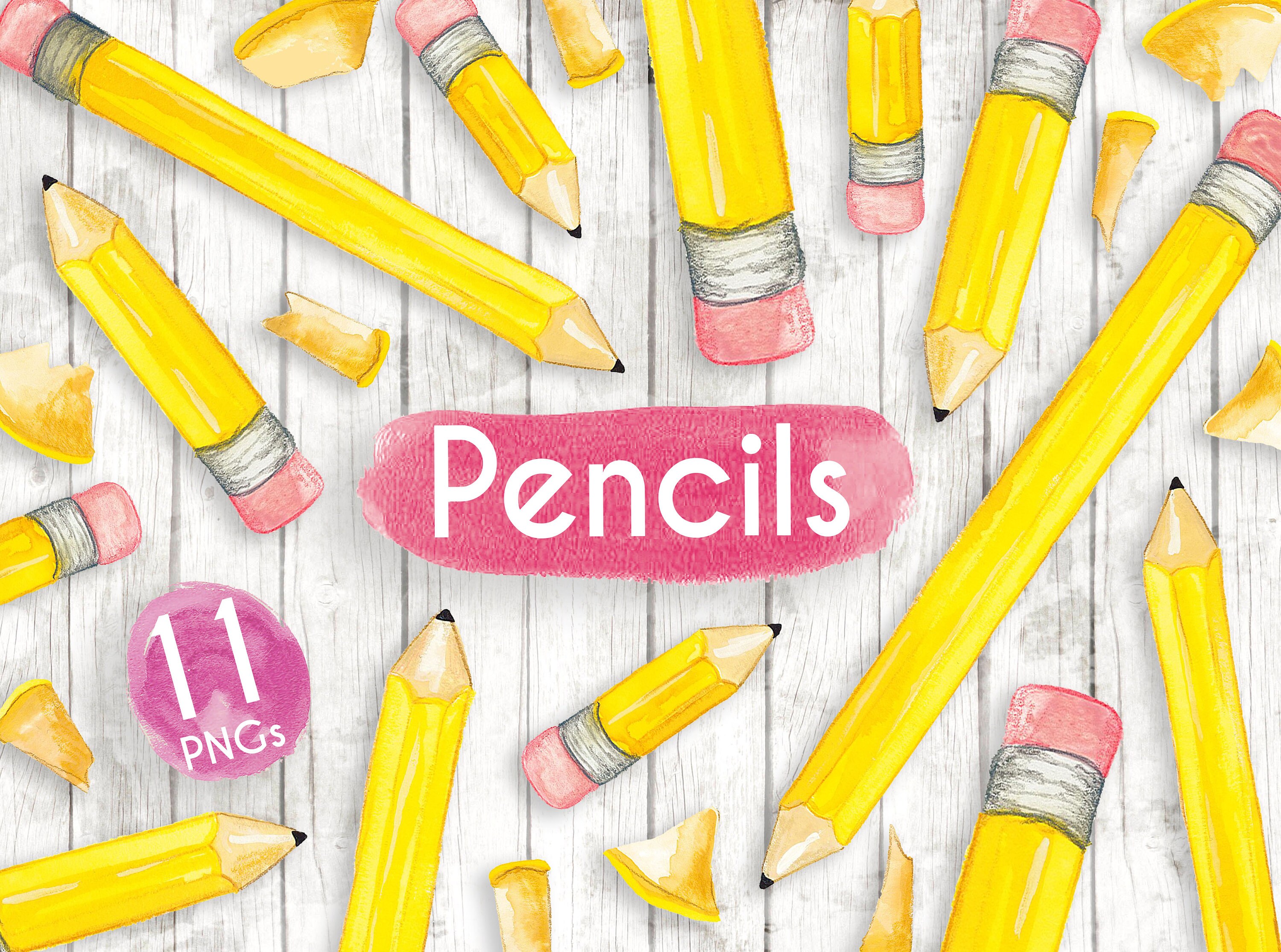 Back to School Clipart - Watercolour Pencils Clipart - Vector School ...