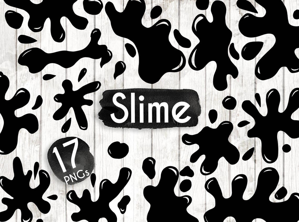 Slime Clipart Hand Drawn Splat Clip Art Halloween Vector - Etsy