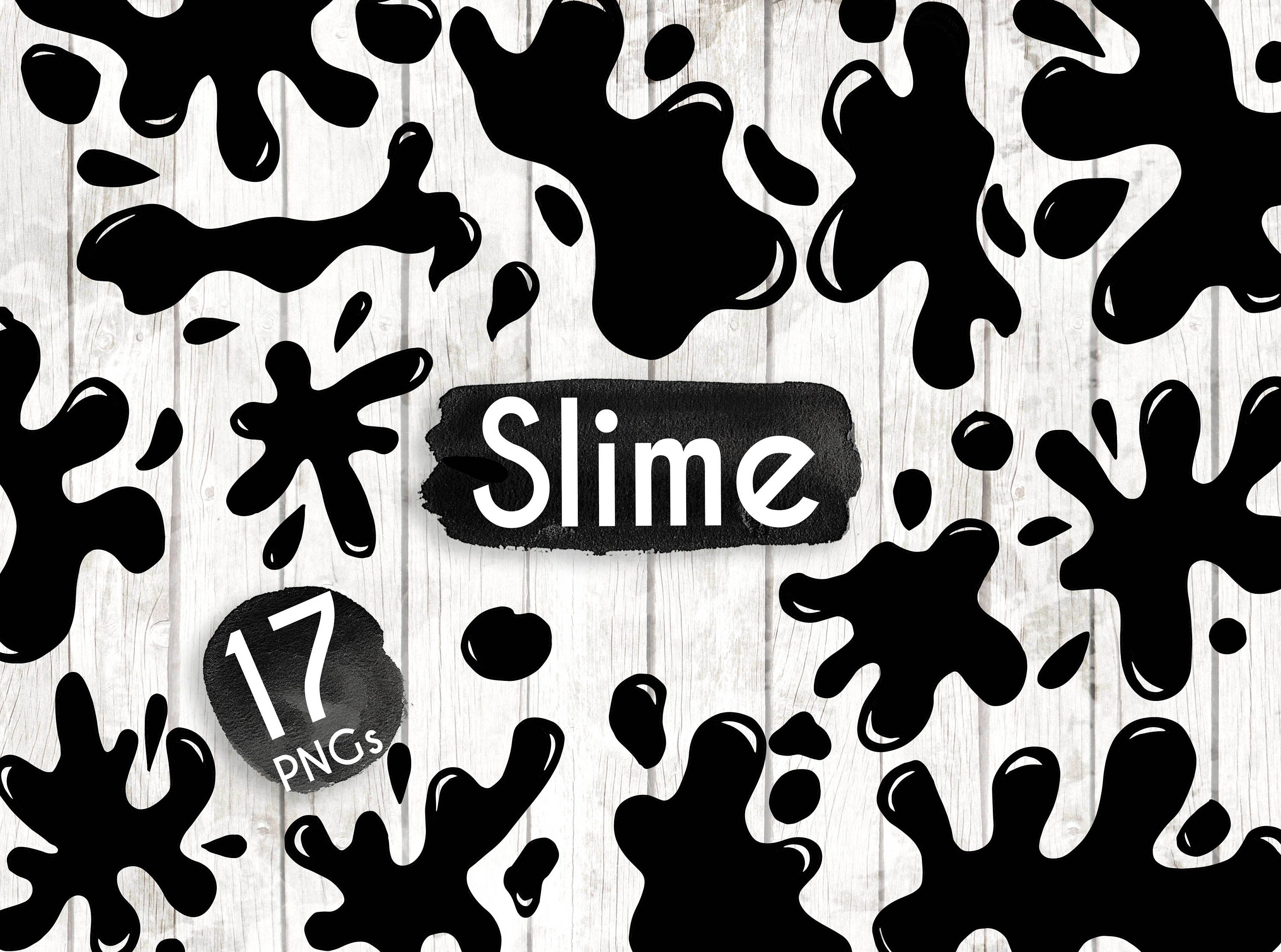 Slime Clipart Hand Drawn splat Clip art Halloween Vector | Etsy