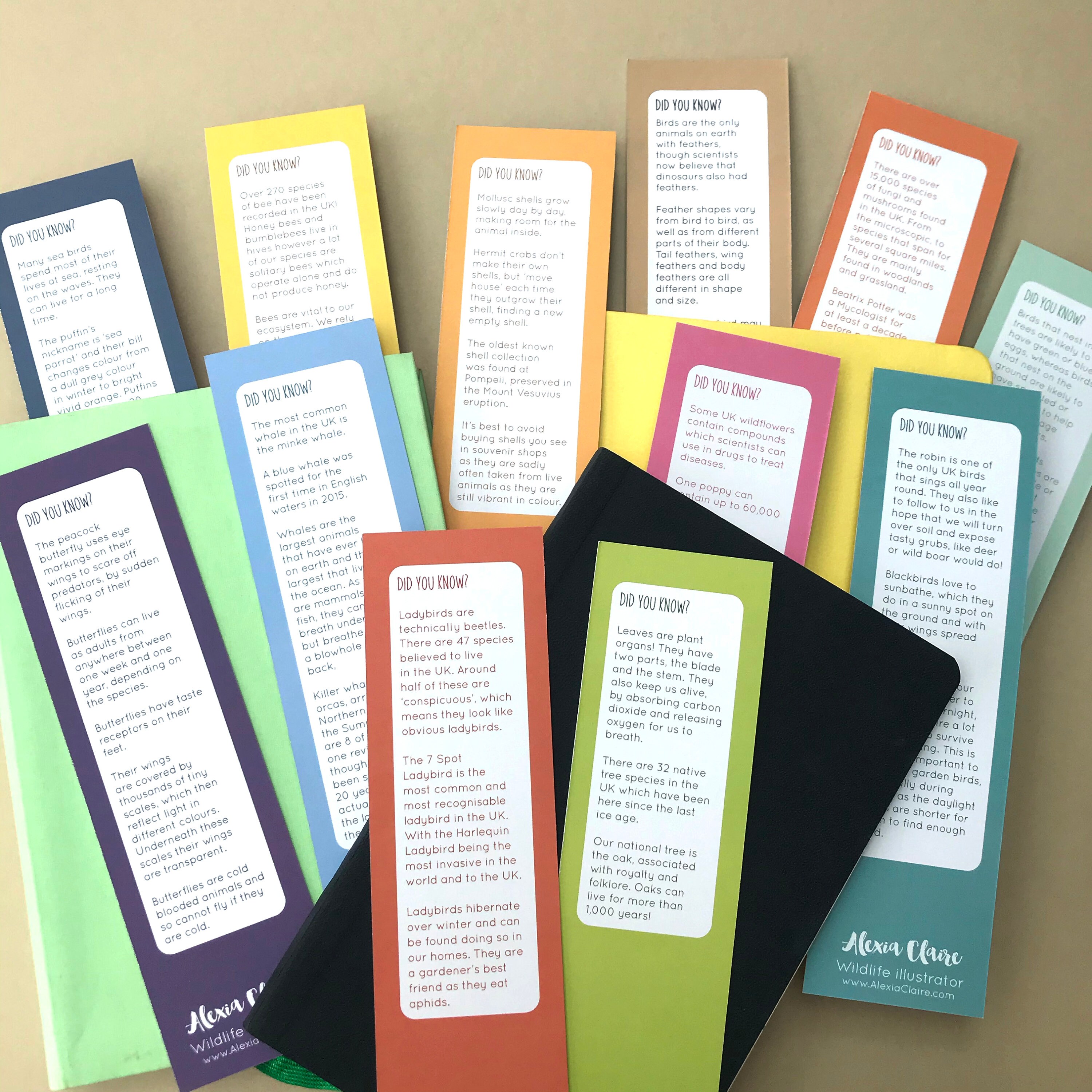 British Wildlife Bookmarks Set of 12 - Fun Wildlife Facts Included ...