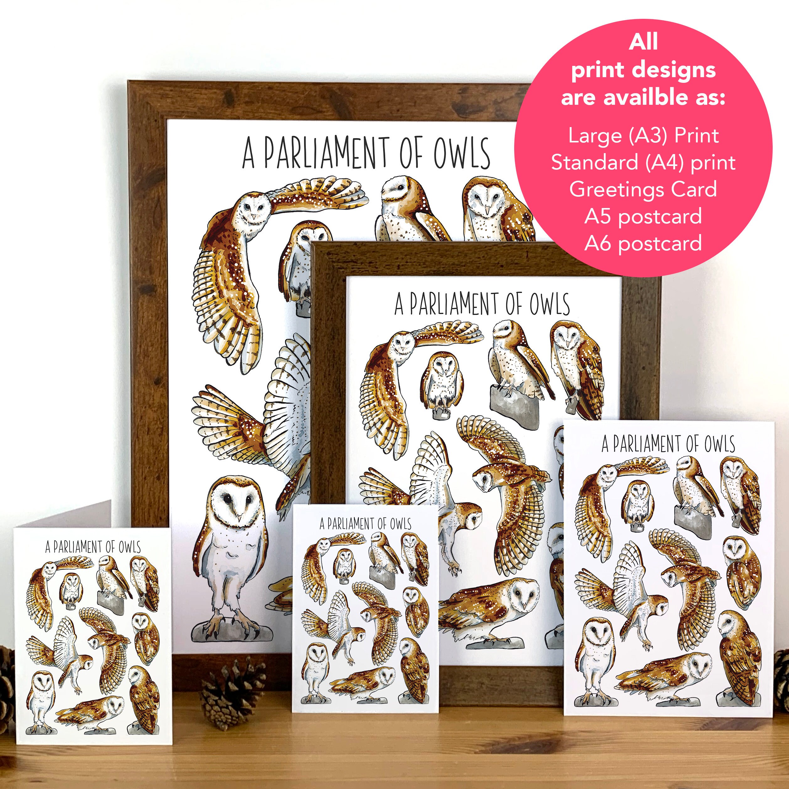 Parliament of Owls Greeting Card - Collective Nouns Card for Owls ...