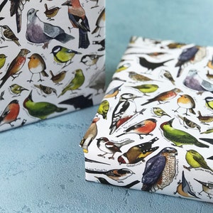 Garden Birds Wrapping Paper Watercolour Wildlife Birthday | Etsy
