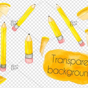 Back to School Clipart - Watercolour Pencils Clipart - Vector School ...