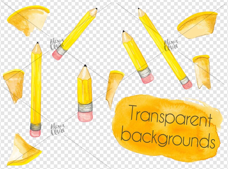 Back to School Clipart Watercolour Pencils Clipart Vector - Etsy