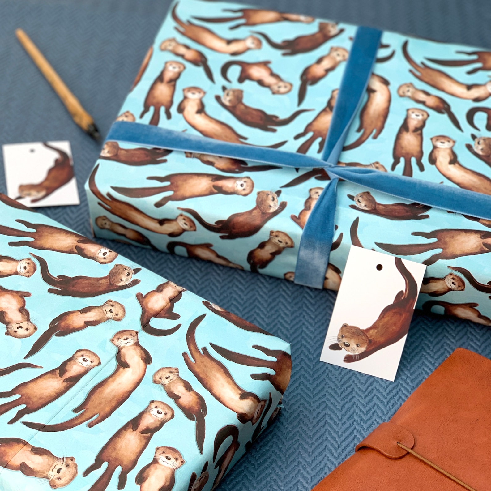 Otter Wrapping Paper Otters Birthday Gift Wrap - Etsy