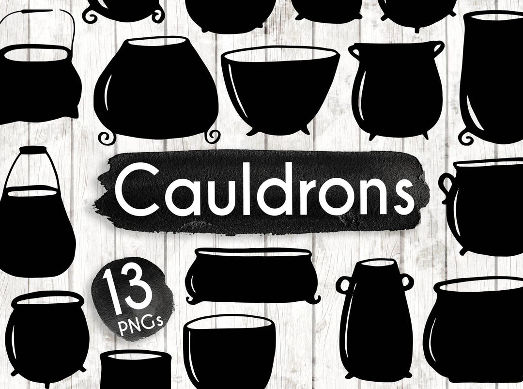 Halloween Cauldron Clipart Hand Drawn Halloween Clip Art - Etsy