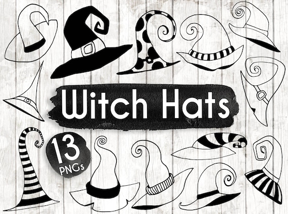 Witch Hat Clip Art Black And White