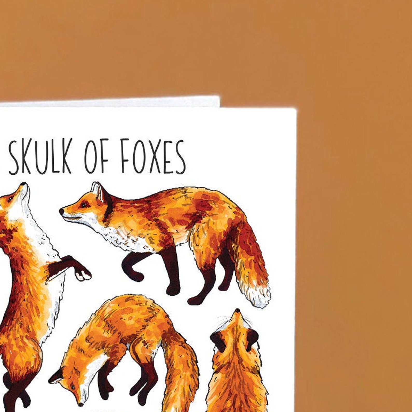 Skulk of Foxes Greeting Card Collective nouns card for fox | Etsy