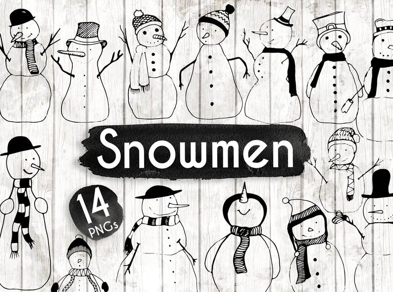 Christmas Snowman Clipart Christmas Clipart Christmas | Etsy