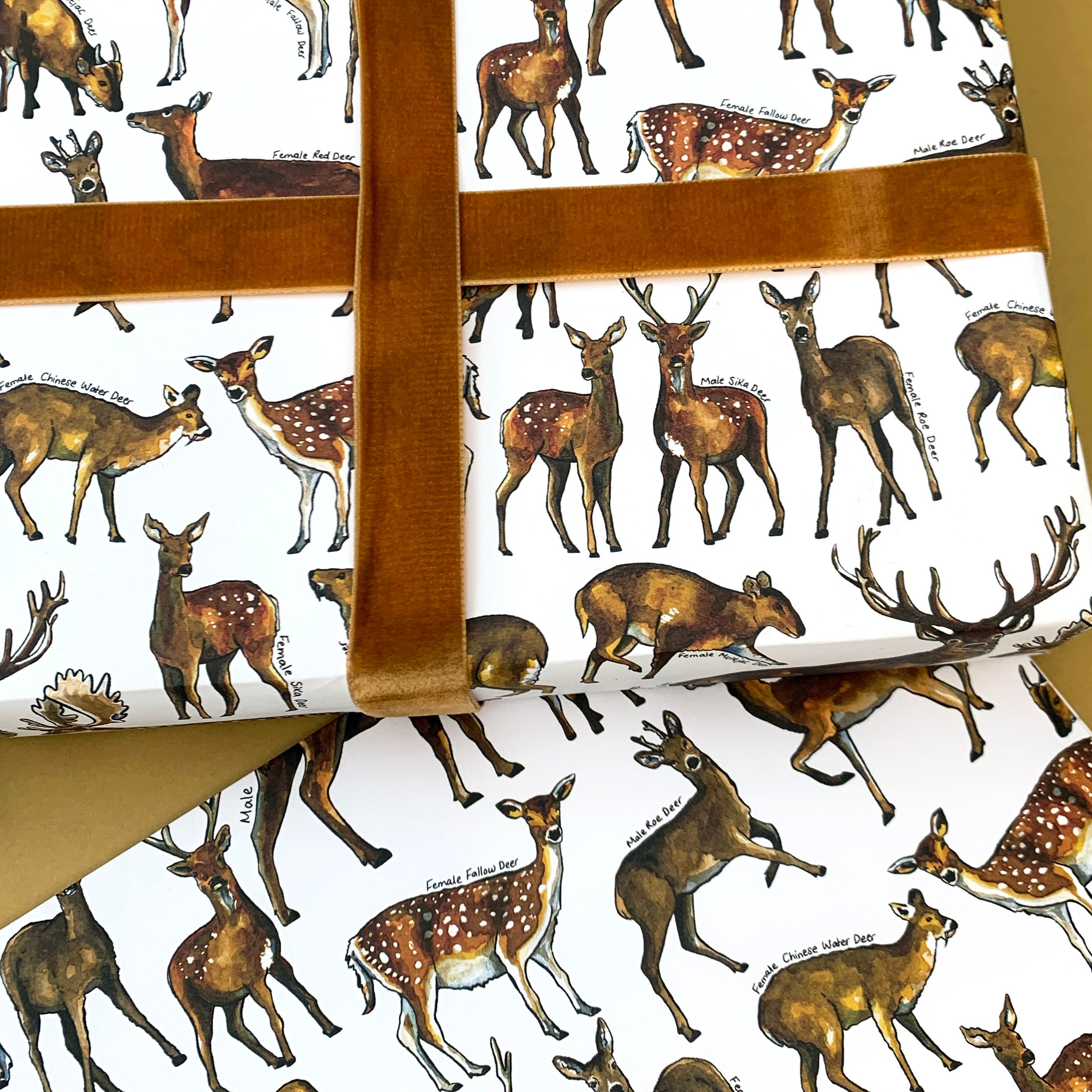 Deer and Stag Wrapping Paper Stag Birthday Gift Wrap - Etsy UK