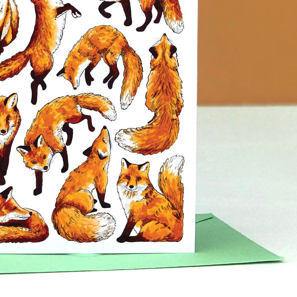 Skulk of Foxes Greeting Card - Collective Nouns Card for Fox Wildlife ...