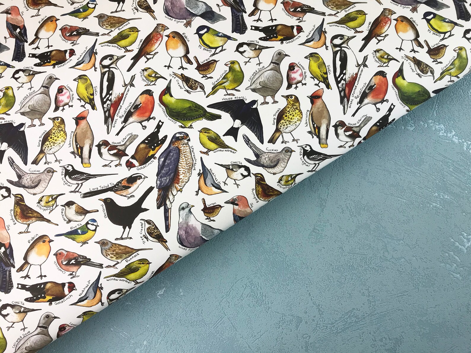 Garden Birds Wrapping Paper Watercolour Wildlife Birthday | Etsy
