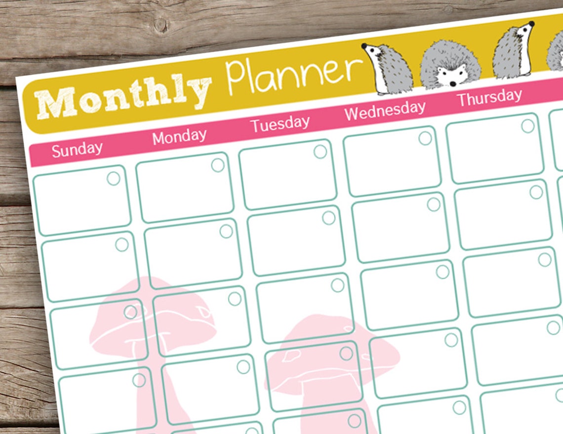 Monthly Planner Printable Monthly Planner Download Planner - Etsy