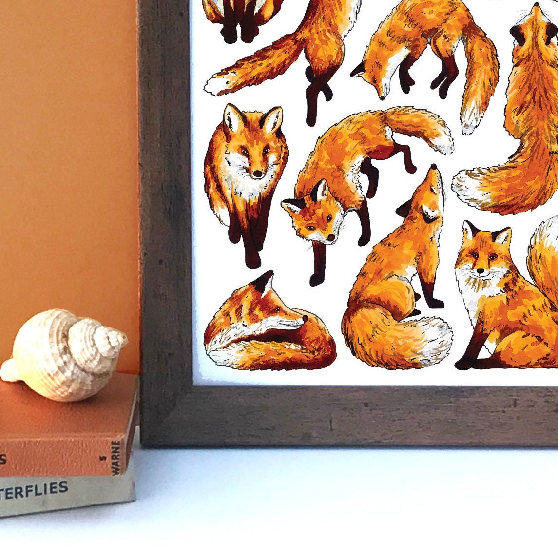 Fox Watercolour Print - Collective Nouns Skulk of Foxes - Etsy UK