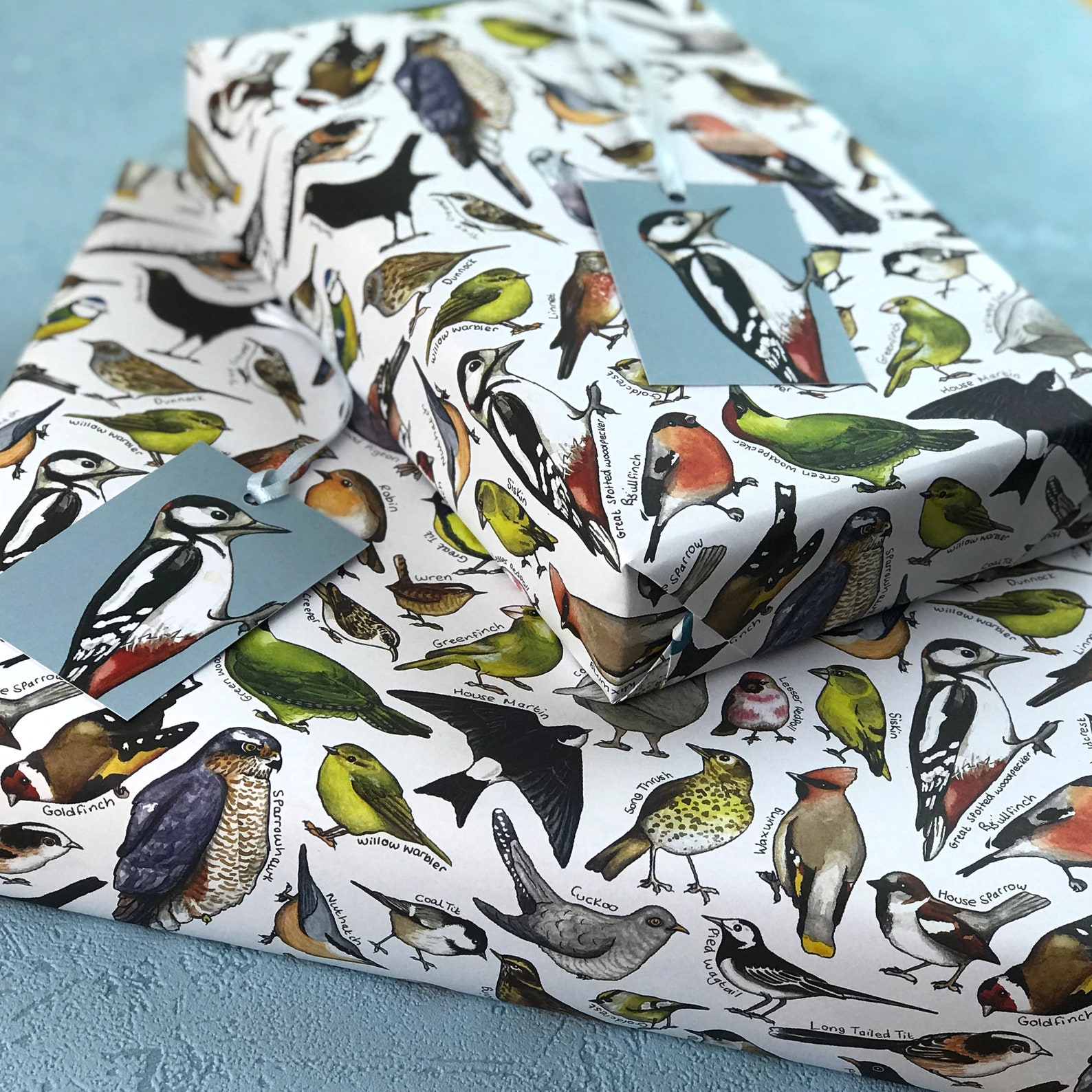 Garden Birds Wrapping Paper Watercolour Wildlife Birthday | Etsy