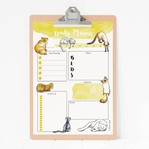Daily Planner Printable Cat Planner Pages to Do List Planner Printable ...