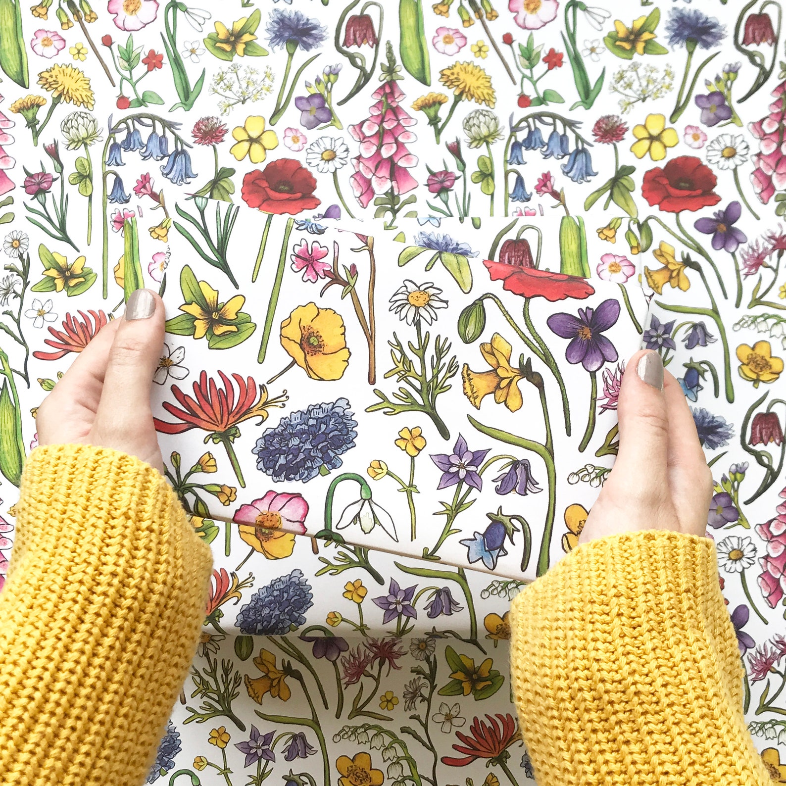 Wildflowers Wrapping Paper - Floral Paper - Birthday Wrapping Paper ...