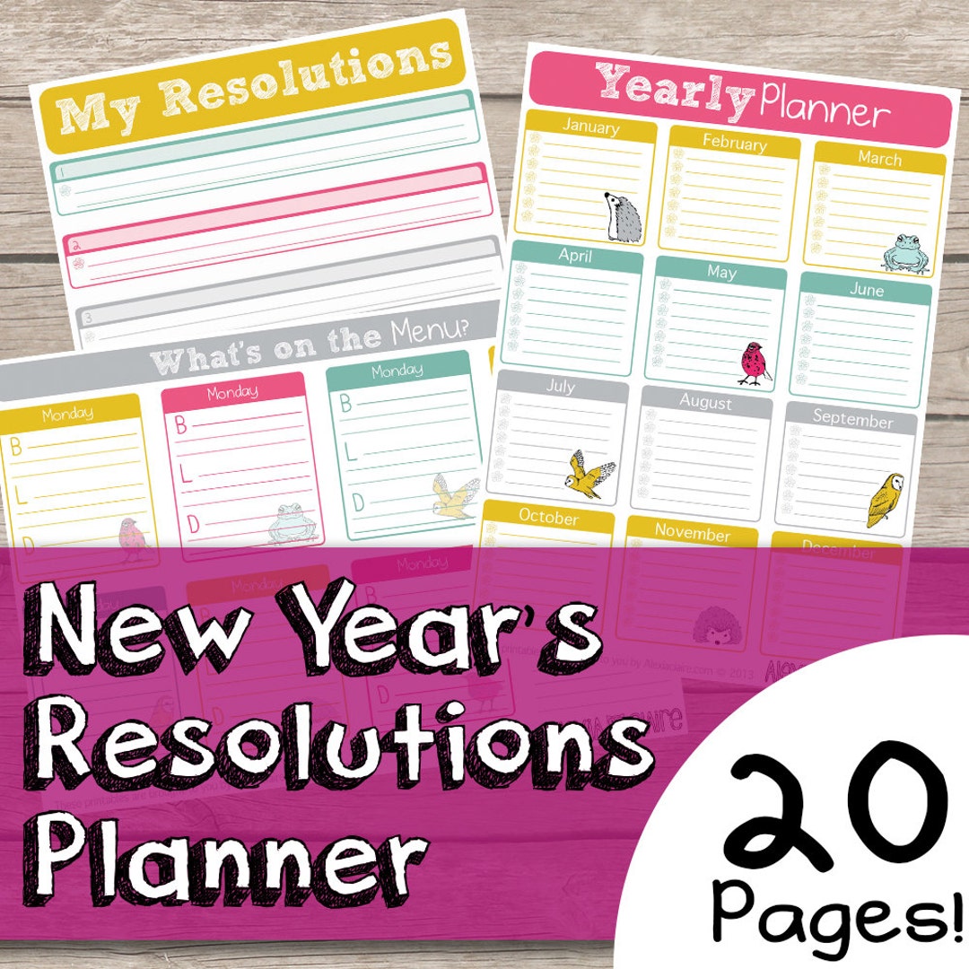 New Year's Resolution Planner Printable New Year Planner Download 2018 ...