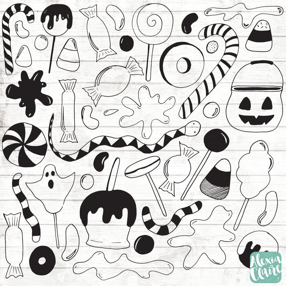 Halloween Candy Clipart Trick or Treat Clipart Halloween - Etsy