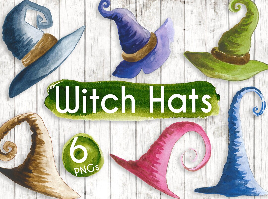 Halloween Witches Hats Clipart Watercolour Halloween Planner Digital ...