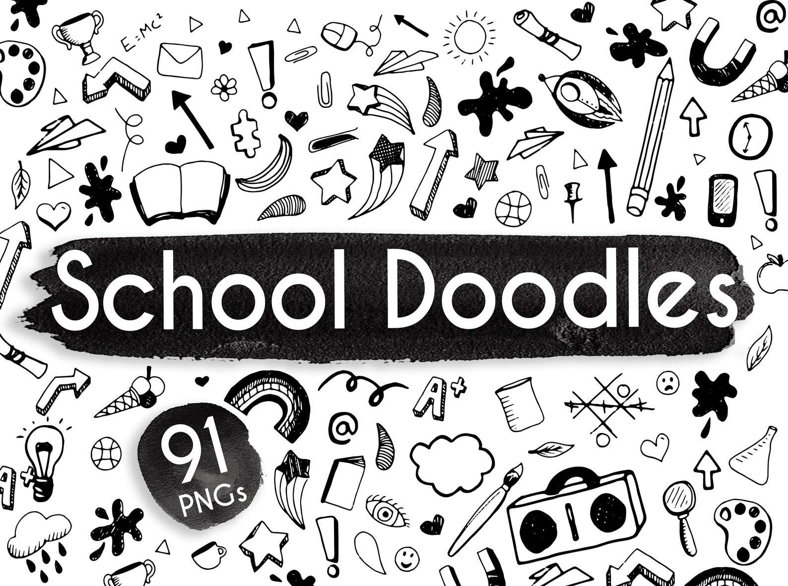 Back to School Clipart Hand Drawn Doodle Clipart Vector | Etsy