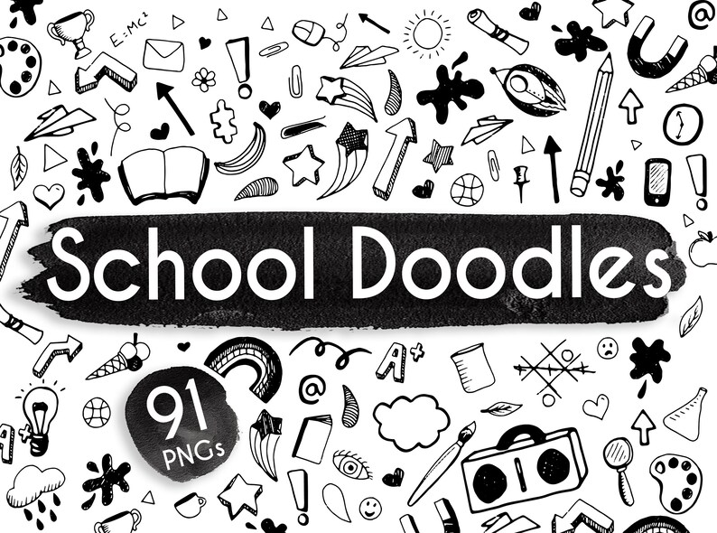 Back to School Clipart Hand Drawn Doodle Clipart Vector - Etsy