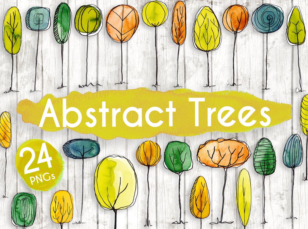 Doodle Trees Clipart - Commercial Use - Abstract Trees - Botanical ...