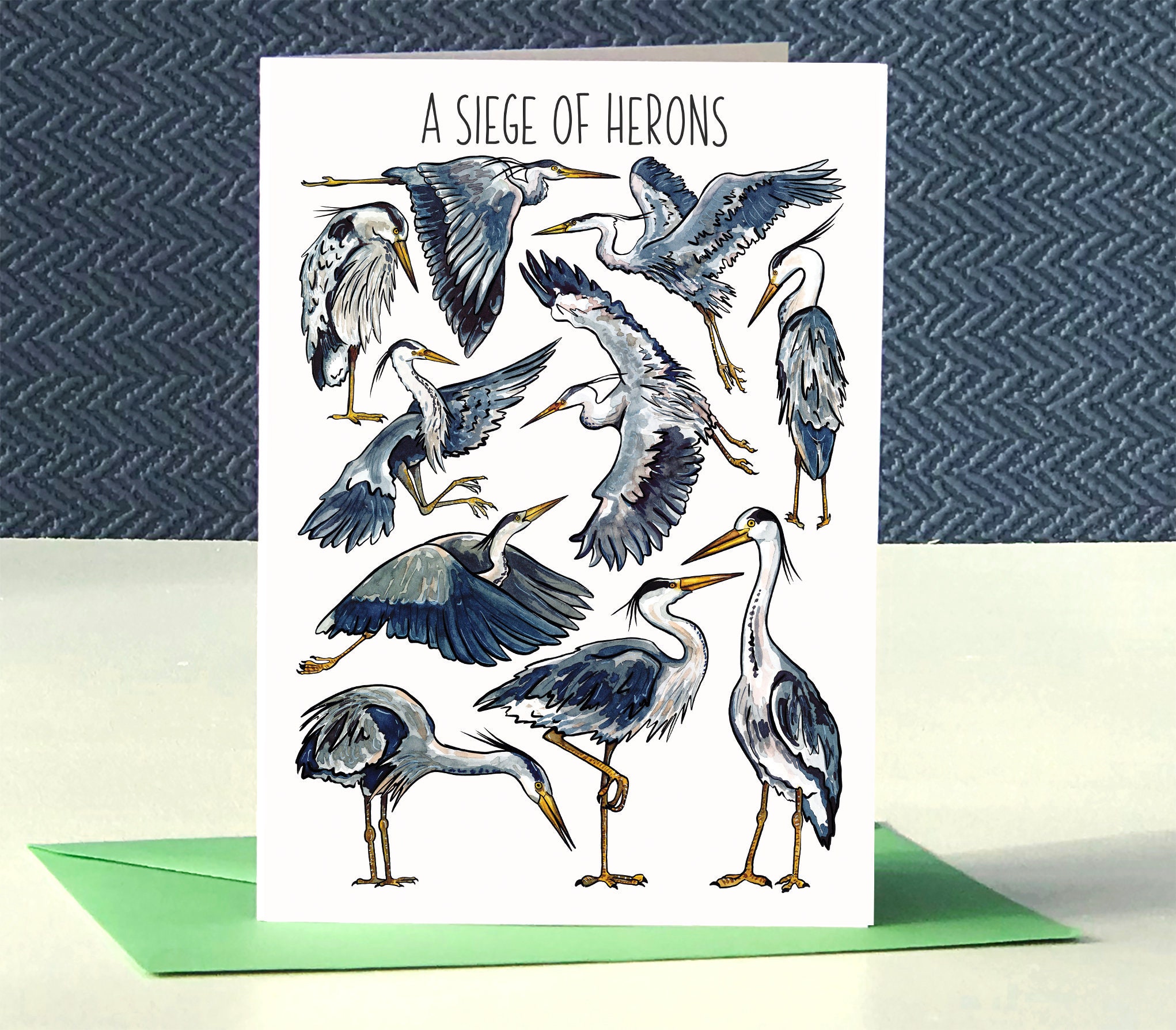 Herons Greeting Card - Collective Nouns Card for Siege of Herons - Etsy UK