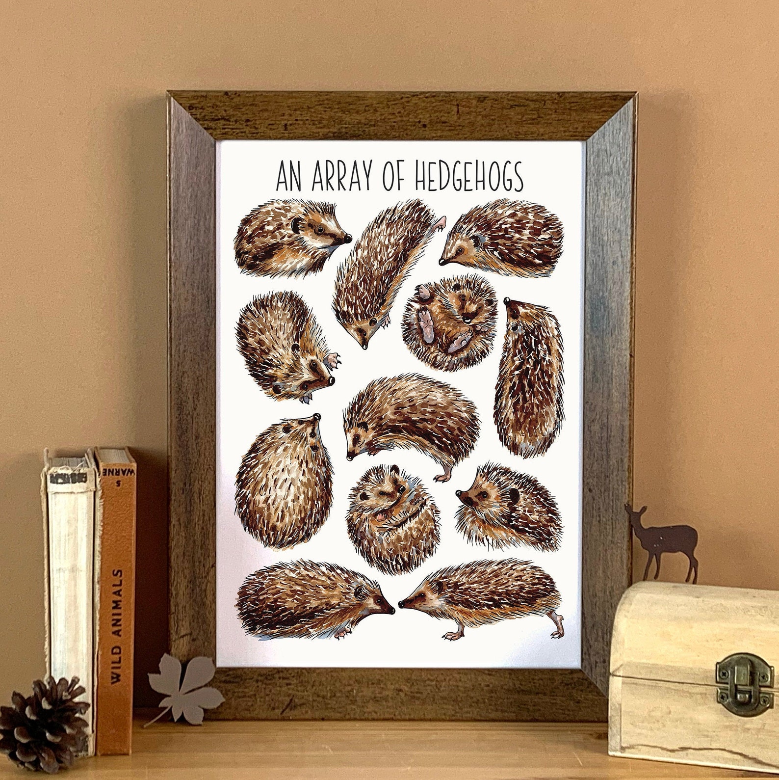 Hedgehogs Watercolour Postcard - Array of Hedgehogs Postcard Notelet ...