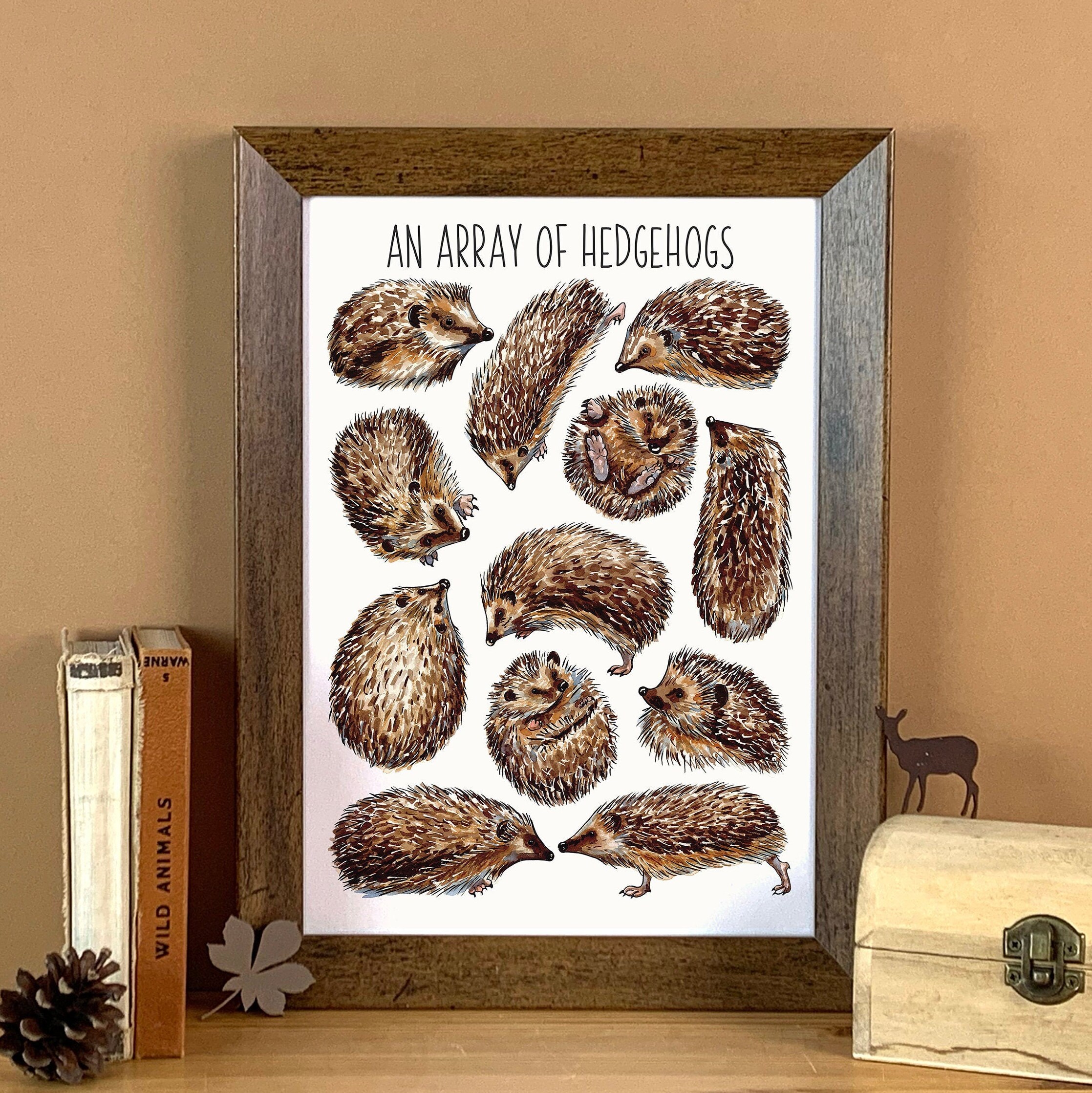 Hedgehogs watercolour postcard Array of Hedgehogs postcard | Etsy