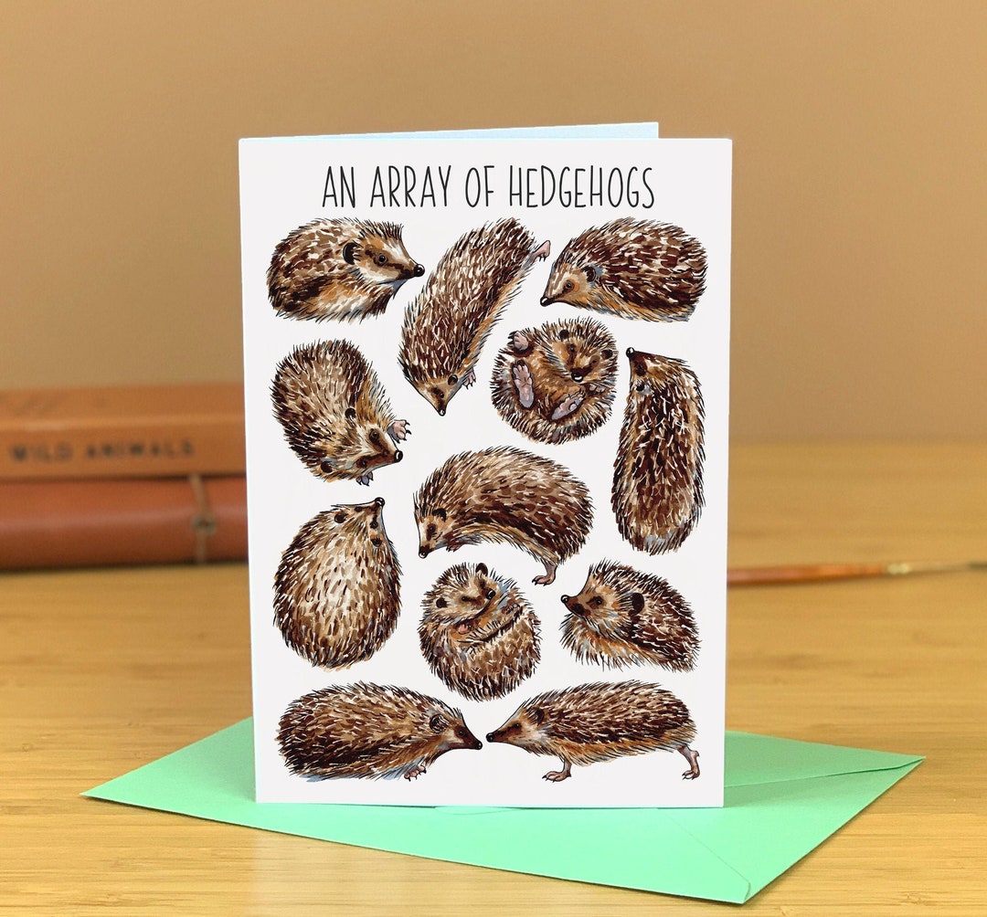 Hedgehog Greeting Card - Collective Nouns Card for Array of Hedgehogs ...