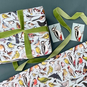 Garden Birds Wrapping Paper - Watercolour Wildlife Birthday Gift Wrap ...