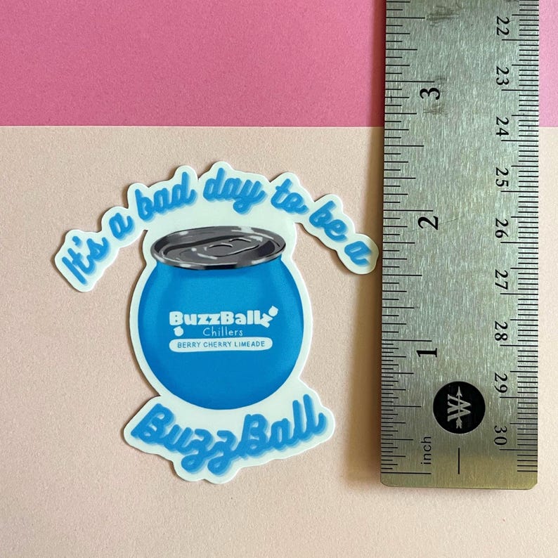 Bad Day to Be a Buzz Sticker | Blue Funny Sarcastic Die Cut Water ...
