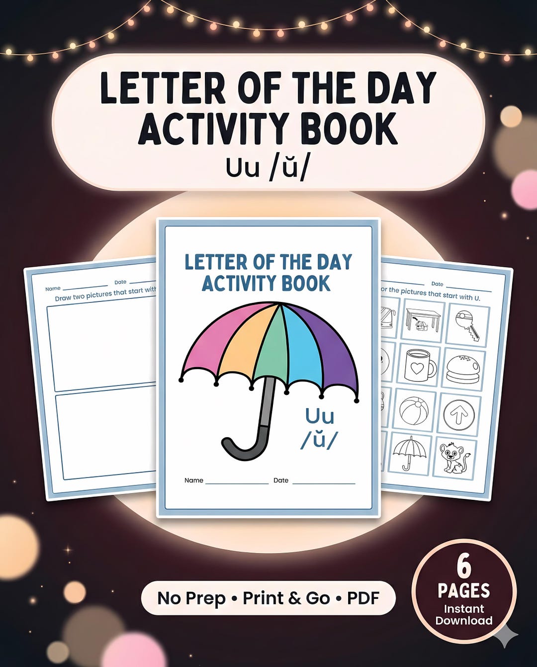 Letter Uu Worksheets | Letter of the Day Activity Book | Short U /ŭ ...