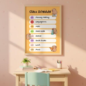 Class Schedule Chart, Preschool Classroom Decor, Dry Erase (PDF + PNG ...