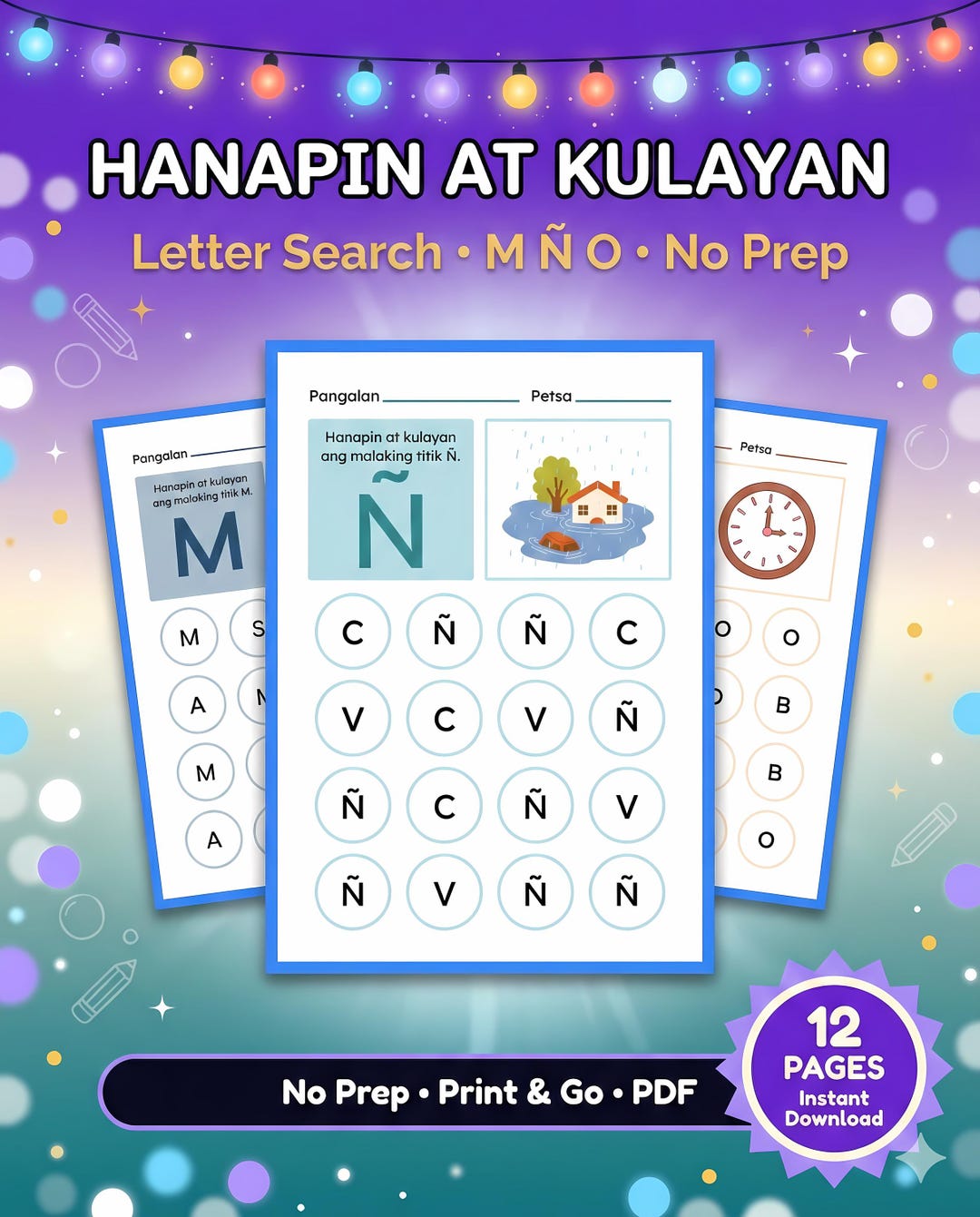Hanapin at Kulayan M Ñ O Letter Search Worksheets | Filipino ...
