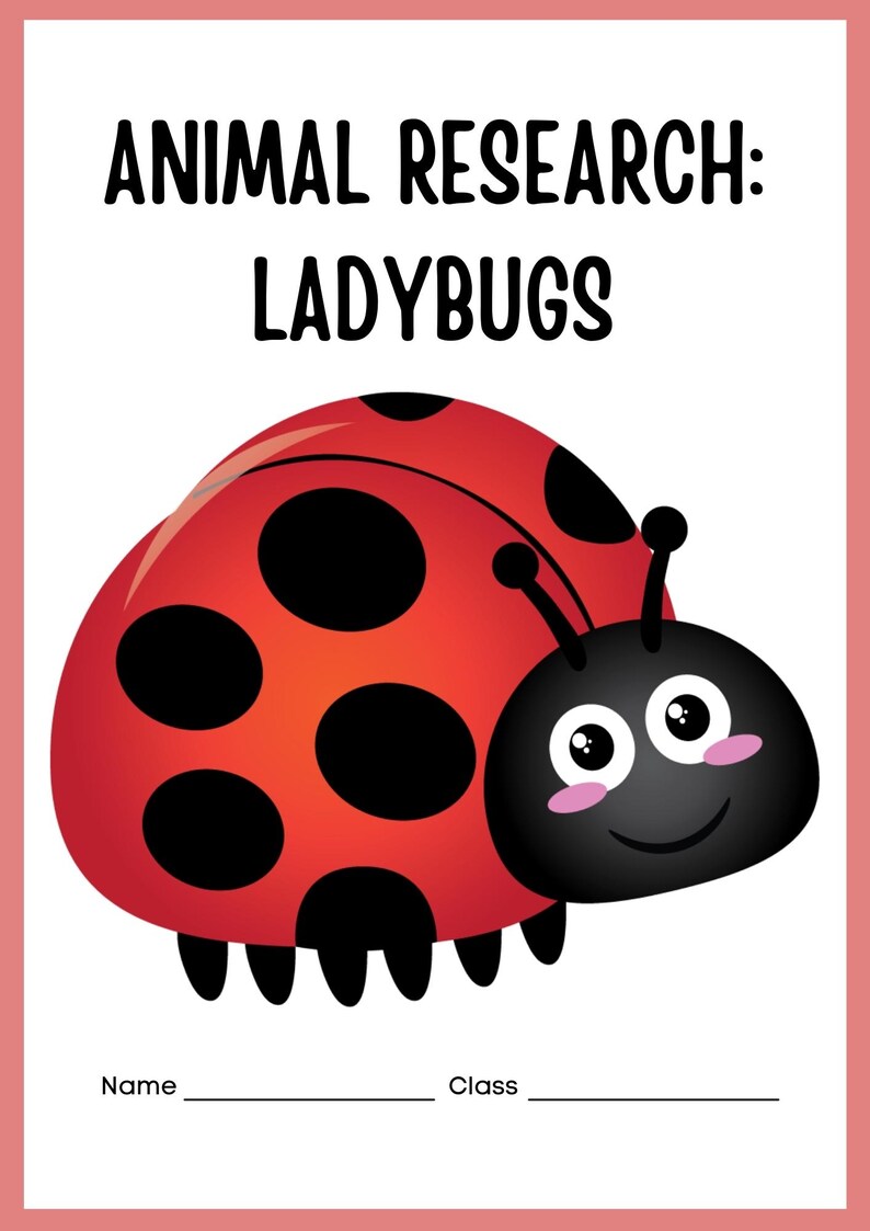 Ladybug Research Printable — Insect Research Project for Kids | 10-page ...