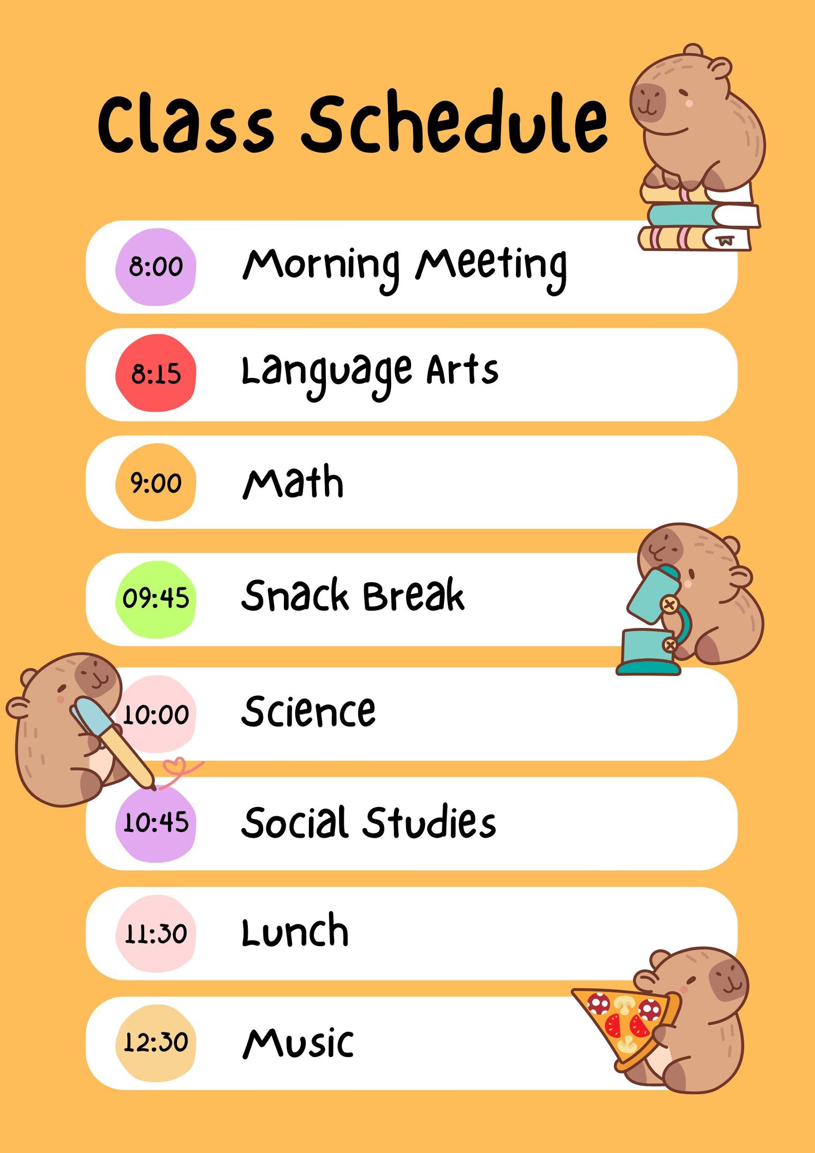 Class Schedule Chart, Preschool Classroom Decor, Dry Erase (PDF + PNG ...