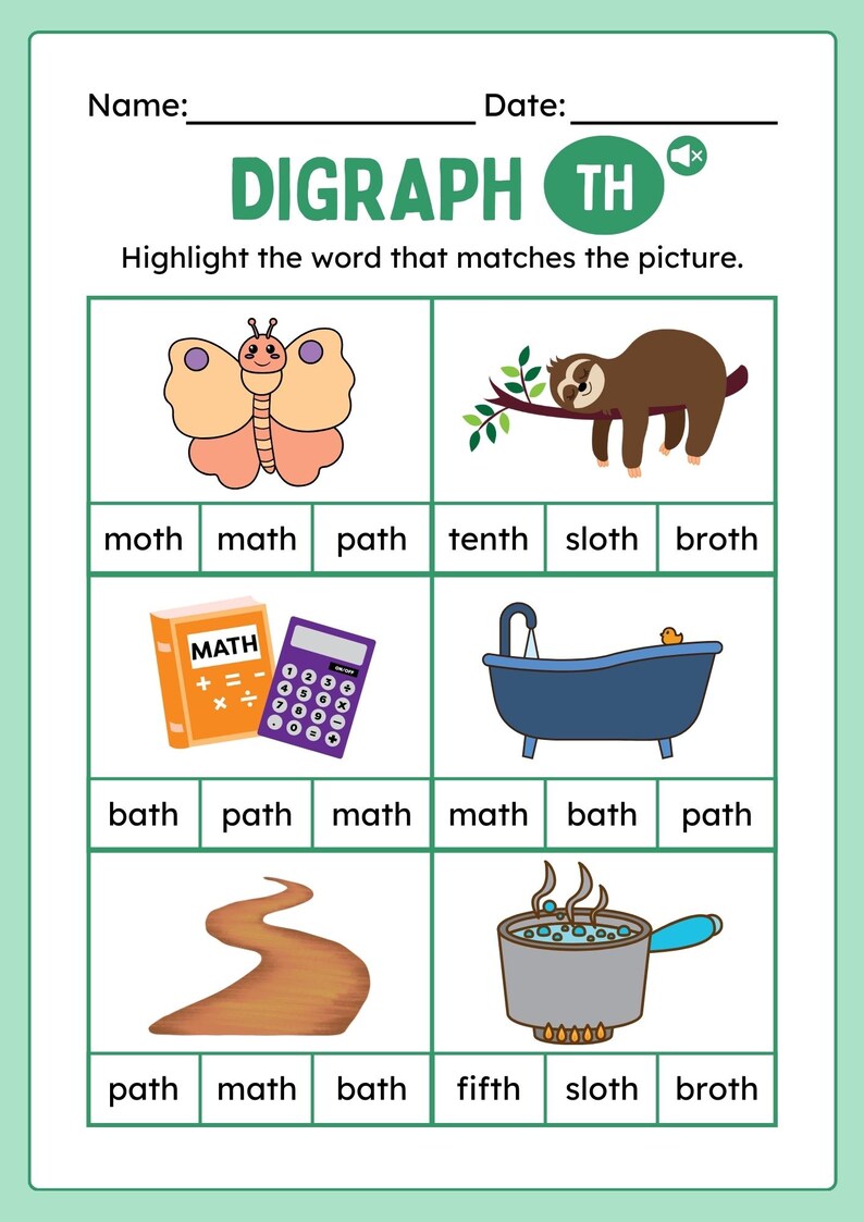 TH Digraph Worksheets | No Prep Phonics Packet | Print and Go ...