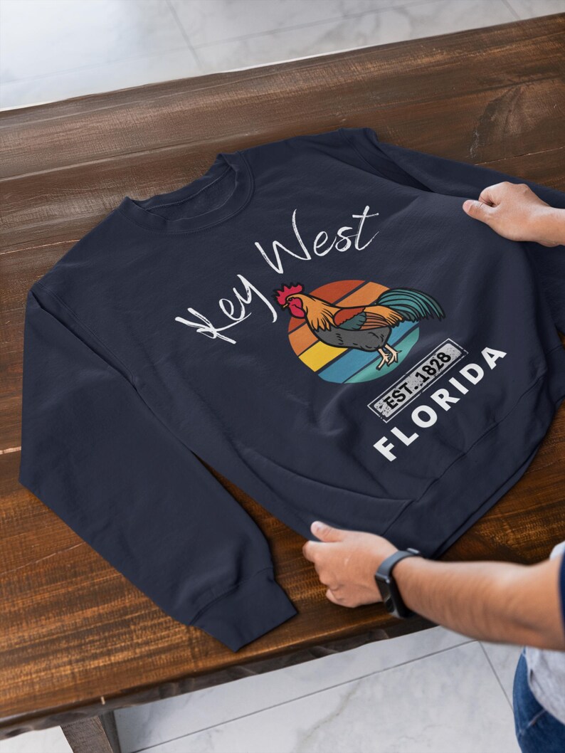 Key West Rooster Sweatshirt, Florida Keys Rooster Sweater, Key West ...