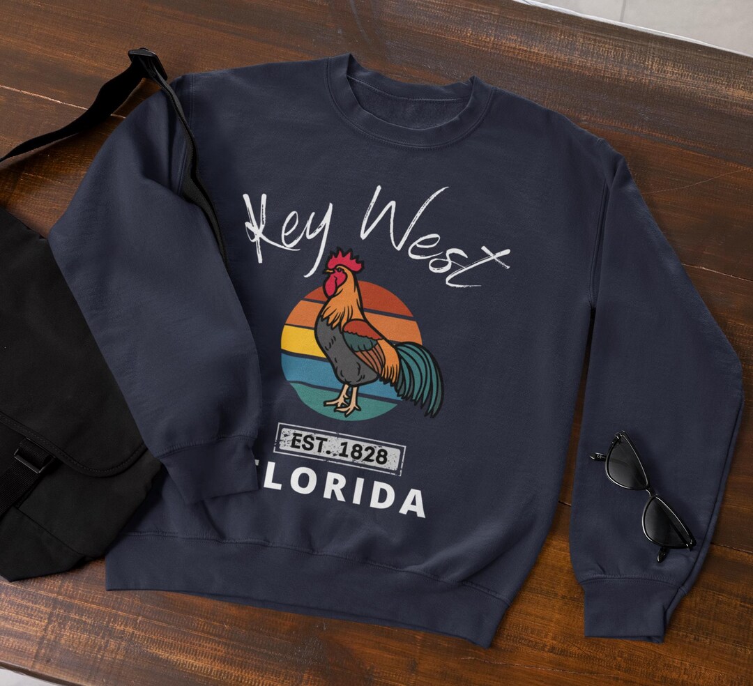 Key West Rooster Sweatshirt, Florida Keys Rooster Sweater, Key West ...