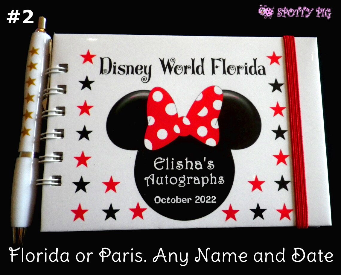 Personalised Minnie Mouse Autograph Book Disneyland or Disney - Etsy UK