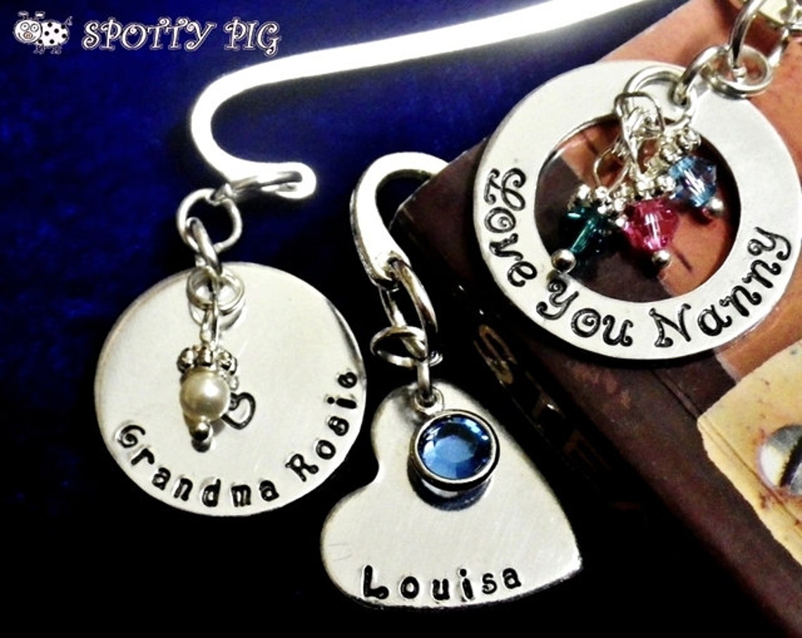 Personalised Gift Heart Disc or Washer Bookmark & Name Any - Etsy